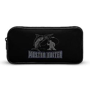 Master Baiter Fishing Lover Large Pencil Case Minimalist Pen Pouch Portable Makeup Bag for Middle High College Office School