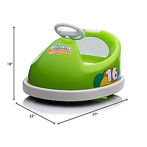 Best Ride On Cars 6 Volt Bumperz Kids Electric Battery Powered Ride On Bumper Car Vehicle with Power Indicator, Anti Collision Bar, and Music, Green