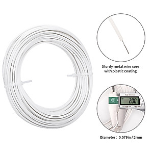 KINGLAKE GARDEN Flexible Soft Wire Ties,2.0 MM 65.6 Feet Twist Garden Ties,Heavy Duty Reusable Plant Twist Ties for Support Plants,Office Organization and Home (White)