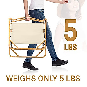 Camping Chair, Folding Chair, Camp Chair, Camping Chairs For Adults, 53*55*61cm Medium Size Aluminum Frame 600D Khaki Oxford Cloth Bearing 100kg Imitation Wood Grain Spray Paint Camping Chair Khaki