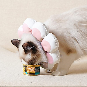 SHIAOMIN Cat Recovery Cone Collar Pet E-Collar Elizabethan Collar After Surgery Recovery Pet Cone for Cat Puppy Breathable Soft Edge and Easy to Clean (Pink, Medium)