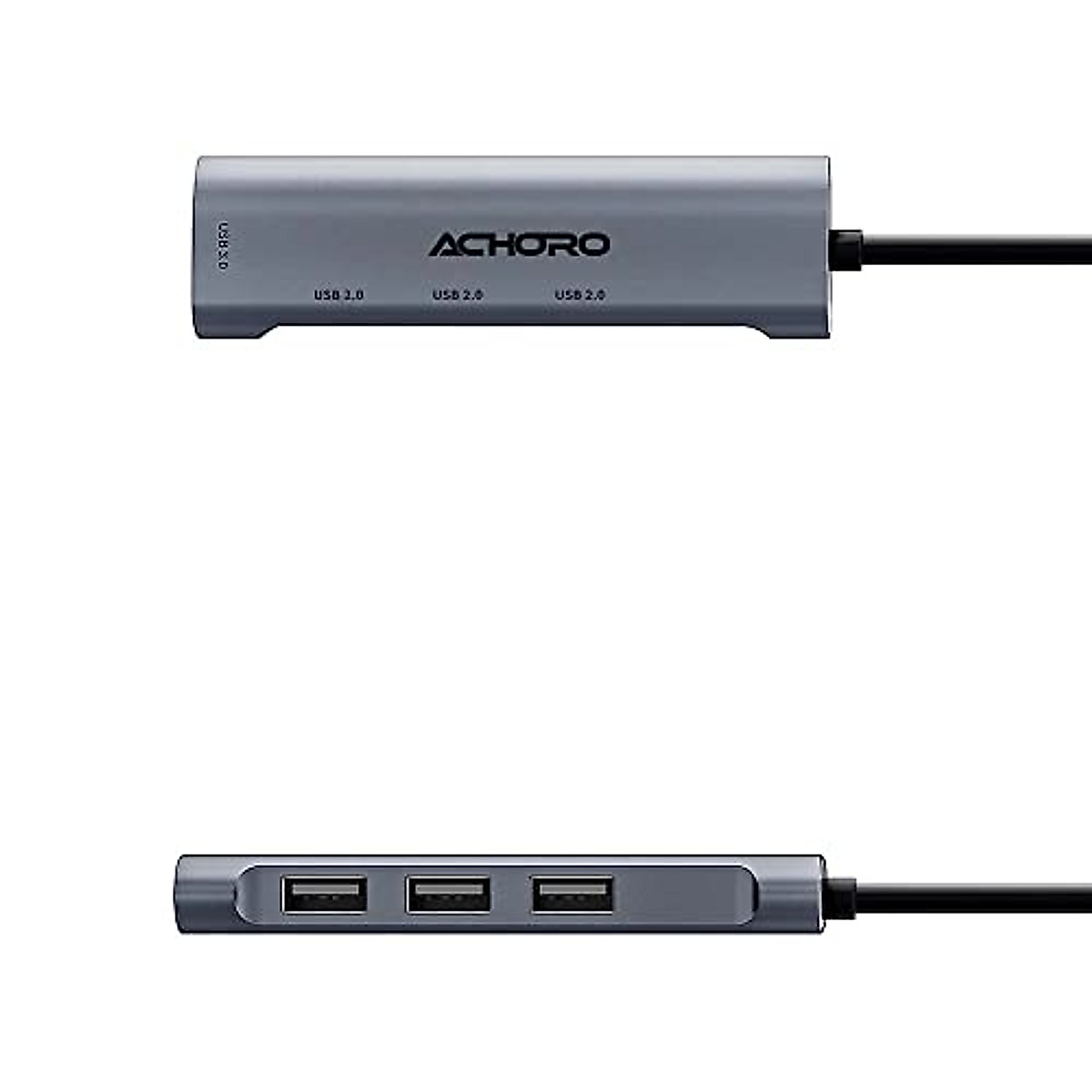 ACHORO 4 Ports Mini USB Hub – High Speed USB 3.0 Multiple USB Port Expender - Aluminium Alloy External USB Port for Laptop, Mac, PCs, – Portable Multi USB Port & Computer USB Hub (USB A 3.0 & 2.0)