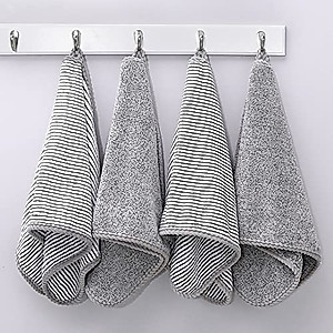 Kissvian 2 Pack Microfiber Hand Bath Towel Set, Bamboo Fibre Coral Velvet Bathroom Towels with Hanging Loop, Soft and Absorbent Washcloths for Hand Face Bath Spa Yoga Fitness, Size 13.4" x 30"