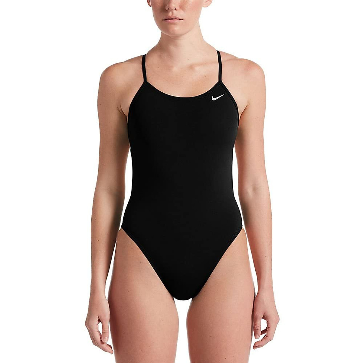 Nike Swim Poly Solid Hydrastrong Cut-Out One Piece Swimsuit Large Black