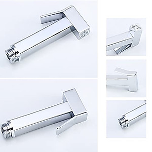 ZLOCYIVHE Toilet Bidet Sprayer Kit Bidet Attachment for Toilet Handheld Hand Shower for Toilet Set with Hose Brass No Drilling Cold Water Chrome Bidet Shower Sprayer Head