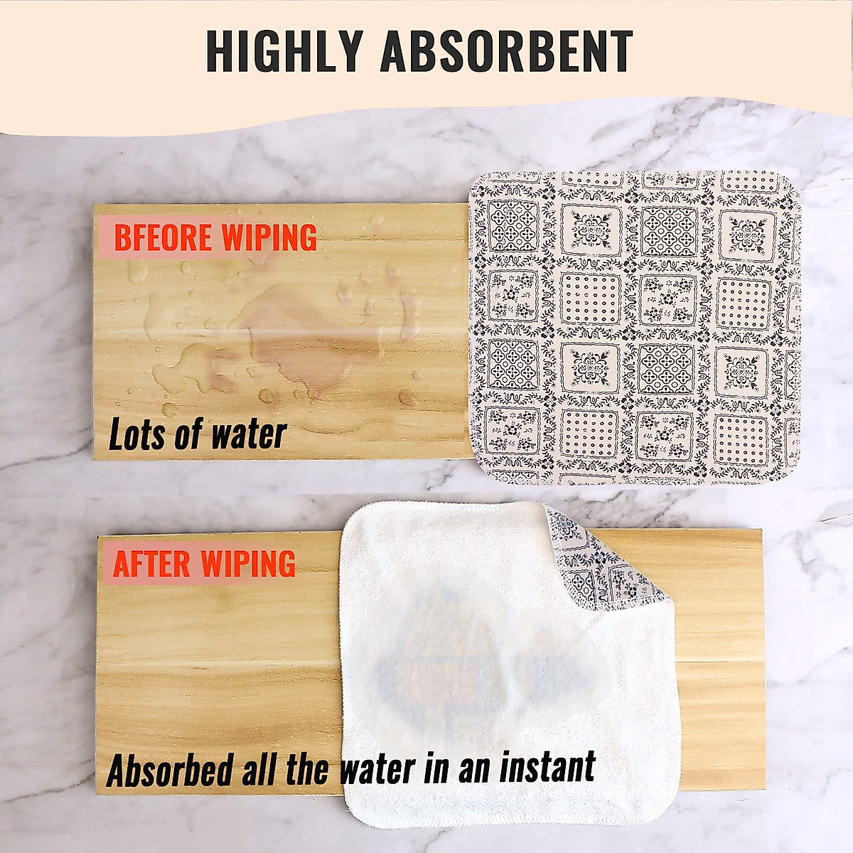 UNIMEIX 24 Pack 11.8 Inch Reusable Paper Towels Washable Roll Zero Waste Reusable Napkins Eco Friendly Paperless Towels for Kichen