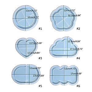 Cloud Heart Flower Shape Tray Molds with Edge Jewelry Tray Candle Holder Mold Plate Dish Container Resin Casting Mould Jewelry Storage Tray Silicone Mold DIY Craft Supplies Storage Container