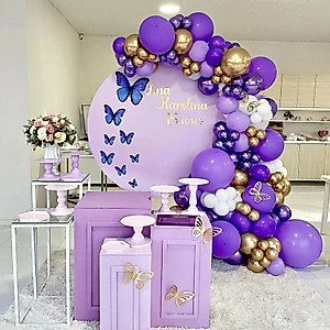 RUBFAC 116pcs Purple Balloons Different Sizes Pack of 36 18 12 10 5 Inch for Garland Arch Extra Large Balloons for Birthday Graduation Wedding Party Decoration