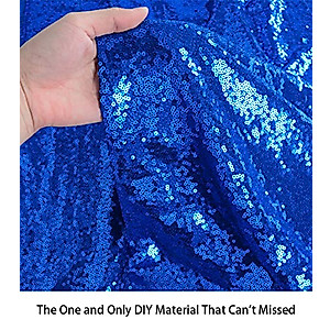 3 Feet 1 Yards Royal Blue Sequin Fabric, by The Yard, Blue Sequin Fabric, Tablecloth, Linen, Sequin Tablecloth, Table Runner (Royal Blue)