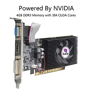KAER GT 730 Graphics Card, 4GB DDR3, DirectX 11 128 Bit, VGA/DVI-D/HDMI, PCI Express 2.0 x 16, Nvidia Video Card, Computer GPU