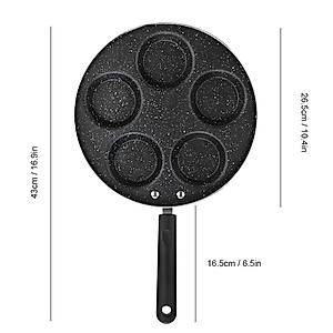 Fdit Nonstick Frying Pan, Aluminum Material, 5 Round-Hole Design, Suitable for Breakfast and Omelette Cooking