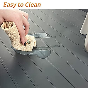Under Sink Mat for Kitchen Waterproof 34" X 22" Silicone Under Sink Liner with Drain Hole Hold up to 3.3 Gallons Liquid Kitchen Bathroom Cabinet Mat