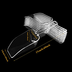 HQLESHUI 10 Pieces Plastic Serving Tongs Mini Kitchen Tongs Kitchen Tongs Utility and 10 Pieces Plastic Kitchen Scoops Clear Ice Scoop Mini Clear Buffet Scoop for Candy Dessert Buffet Ice