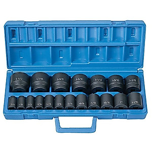 Grey Pneumatic (1319) 1/2" Drive 19-Piece Standard Length Fractional Master Socket Set