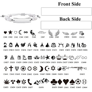 Personalized Agate Beads Bracelet for Women, Custom Name Bracelets Engraved Promise Words Relationship Bracelets for Her Birthday Anniversary Customized Gift Y1435