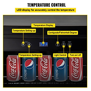 VEVOR 24'' Built-in Beverage Cooler, 5.3 cu.ft. Stainless Steel Beverage Refrigerator w/Embraco Compressor, 142 Can Beer Fridge for Home Bar Office Outdoor Indoor Use, 150L, Black & Silver