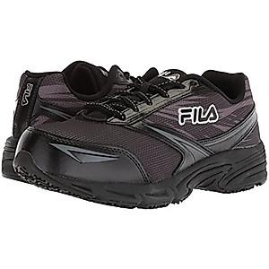 Fila Women's Memory Reckoning 8 Slip Resistant Steel Toe Running Shoe Shoe, Black/Pewter/Metallic Silver, 8 B US