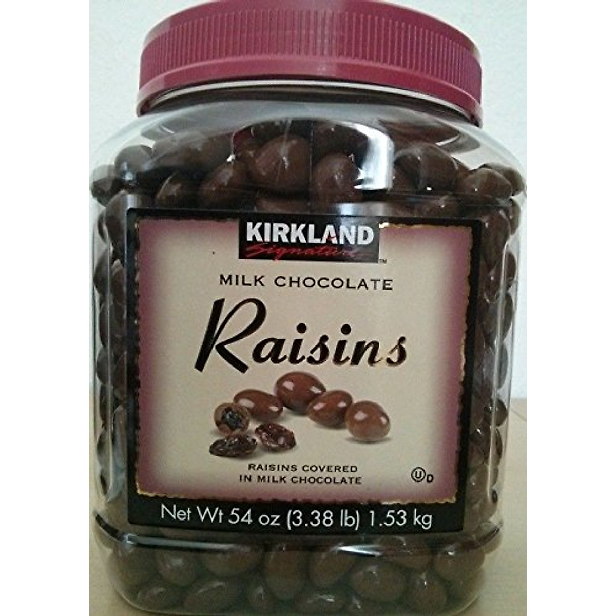 Kirkland Signature Milk Chocolate RAISINS 3.38 LBS (54 Oz) JAR