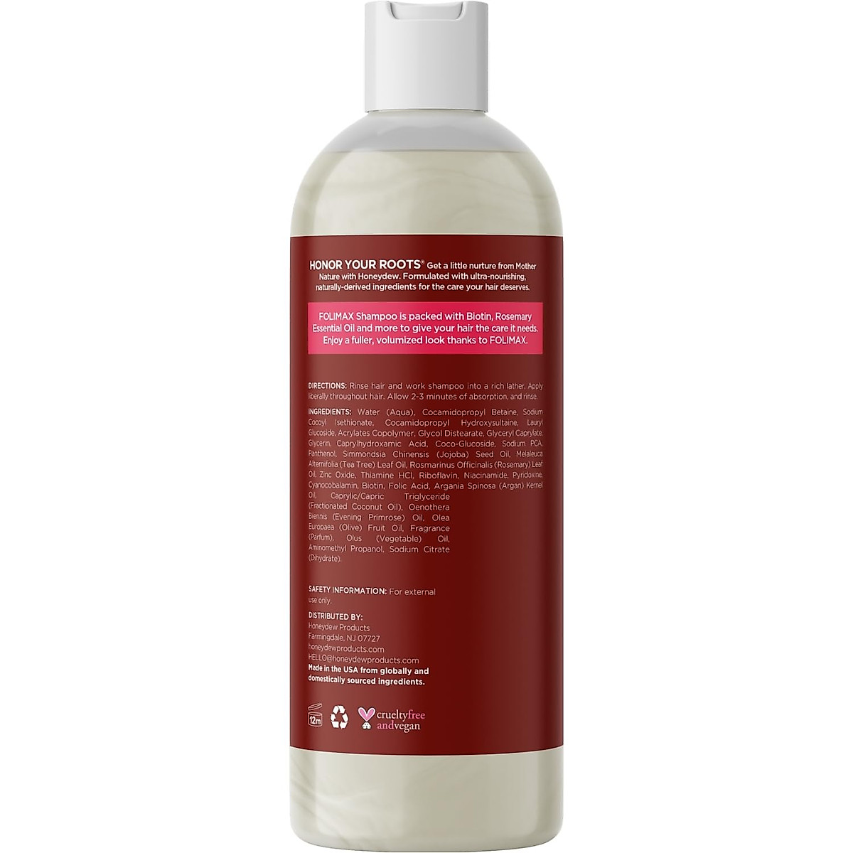 Folimax Biotin Shampoo for Thinning Hair - Thickening Shampoo with Biotin Zinc and Rosemary Oil for Hair Growth - Vegan Sulfate and Paraben Free Volumizing Shampoo for Fine Hair (Sandalwood Scent)
