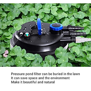 HAPPYGRILL Pond Filter 4000 Gallons Pond Pressure Bio Filter with 13W UV Light Fishpond Pump Filter for Garden Pool