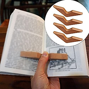 GGFLY 4pcs Wooden Thumb Page Holder Book Mark Thumb Bookmark Fast Reading Tool Handmade Book Reading Holder for Book Lovers