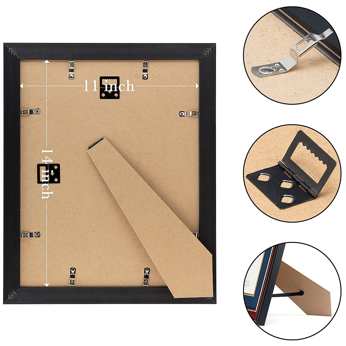 Minesaxel 11x14 Diploma Frame with 8.5 x 11 Opening Black Mat, Display 8.5x11 Degree Certificate Document, Wall Mount or Tabletop Display(Cherry Red)