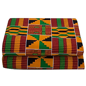 African Fabrics, 100% Cotton Ankara Wax Printed Fabric, 6 Yards of African Fabric, Can Be Used for Face Covering Make DIY Crafts and sew Party Dresses.