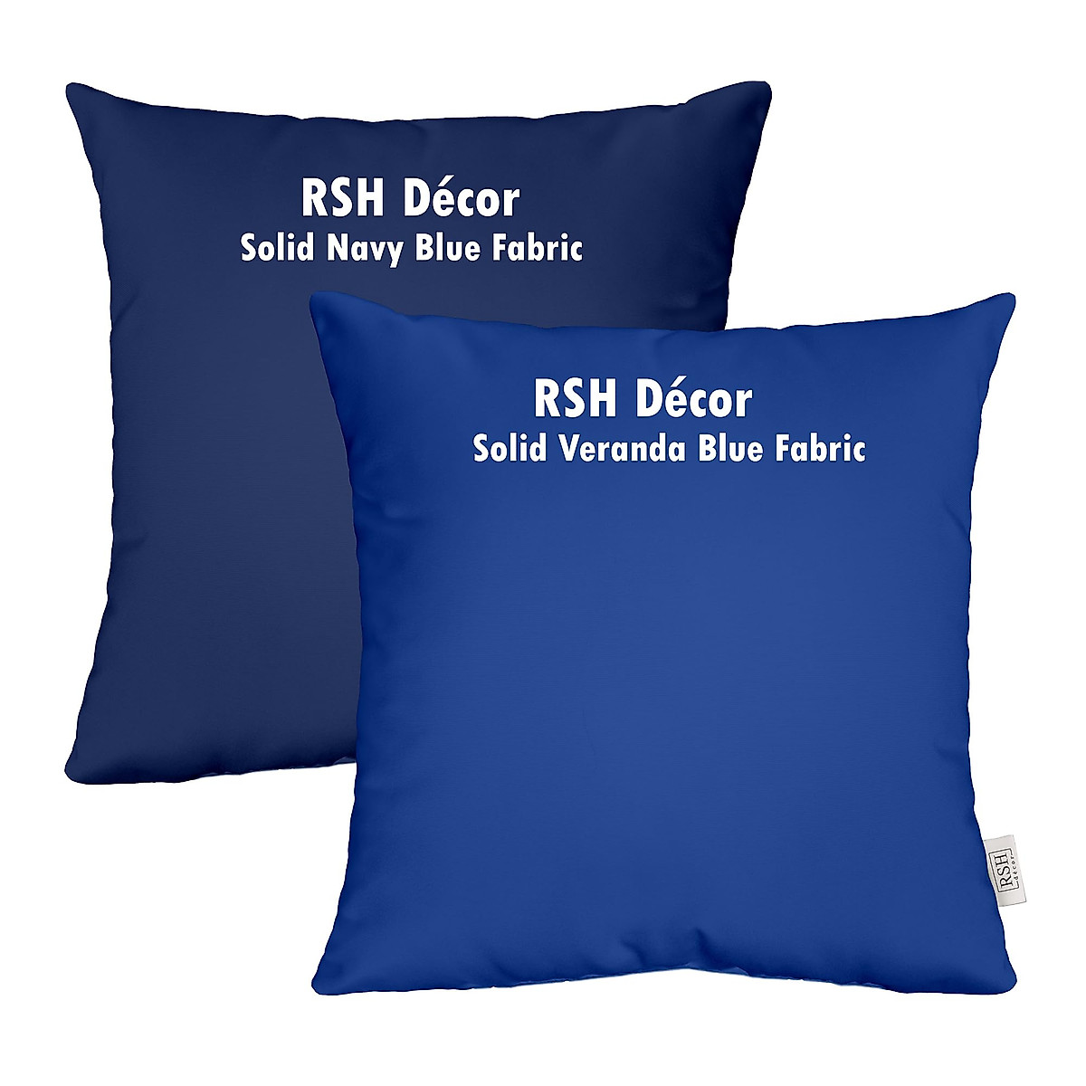 RSH DECOR: Deep Seating Loveseat Cushion Set | 46” x 26” Loveseat | All-Weather Spun Fabric | Outdoor Foam Settee and Pillow Back Cushions for Patio Furniture | Navy Blue