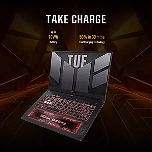 ASUS TUF Gaming F17 (2023) Gaming Laptop, 17.3” FHD 144Hz Display, GeForce RTX 4050, AMD Ryzen 7 7735HS, 16GB DDR5, 1TB PCIe 4.0 SSD, Wi-Fi 6, Windows 11, FA707NU-DS74,Mecha Gray