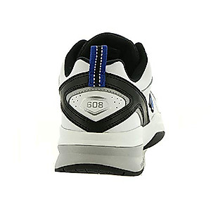 New Balance Men's 608 V5 Casual Comfort Cross Trainer, White/Team Royal, 8.5