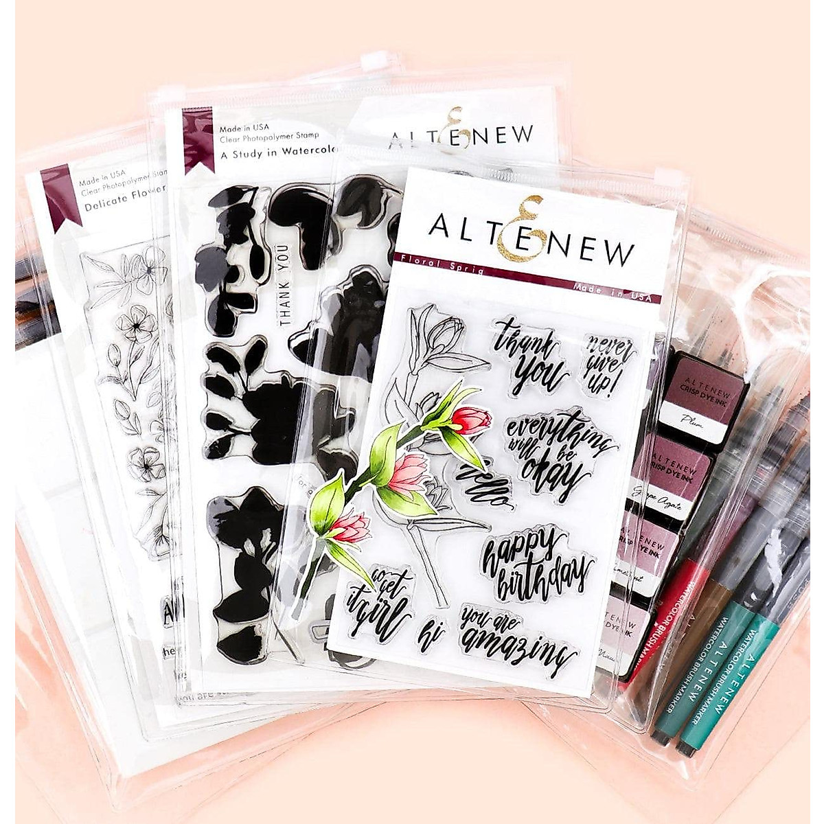 Altenew Medium Plastic Storage Pouches, Luscious, Thick, Zipper Included, Crafter's Organizing Supplies, 25 Count