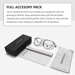 LeonDesigns Safety Glasses Anti-Fog Goggles Z87.1 Blue Light Blocking Anti-Dust UV Protection Glasses For Men Women (Square black1)