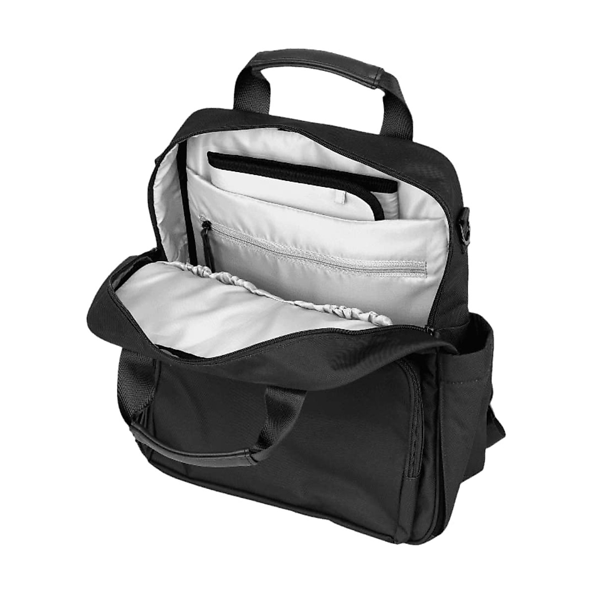 JuJuBe Nature Babe Diaper Bag Backpack with Portable Baby Changing Pad, Sustainable Multi-Function Baby Travel Bag for Bottles, Diapers, Pacifier, Snacks, Made with 24 Recycled Plastic Bottles, Black