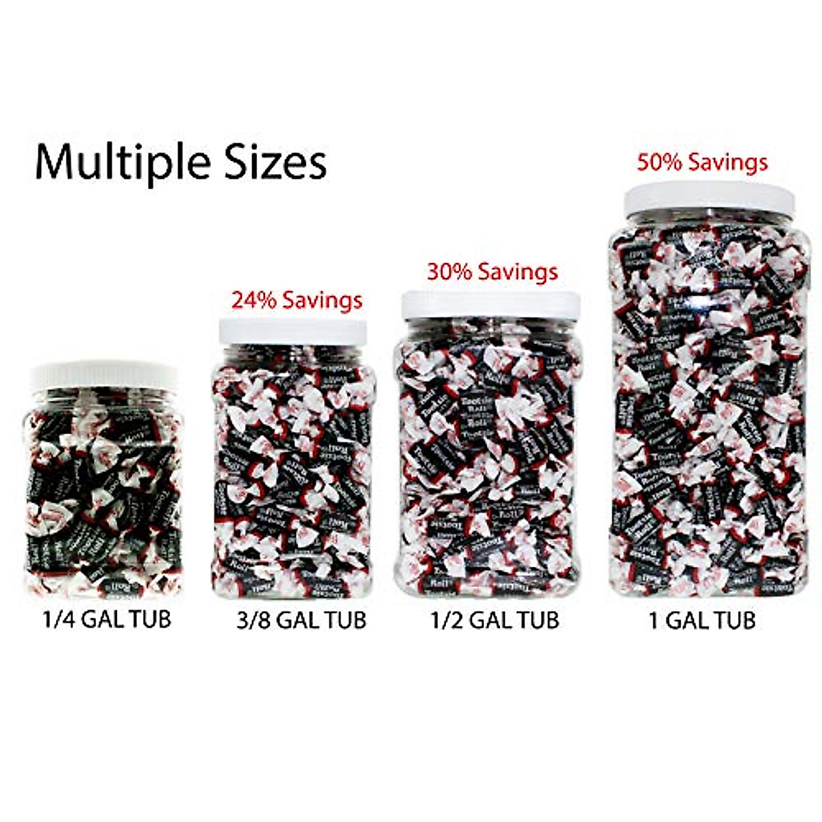 Tootsie Roll Midgees (Mini) Size 1.5LB - Original Individually Wrapped Tootsie Roll in 48 FL OZ Gift Ready Reusable Square Jar