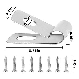 Wire Fence Clips 100 Pcs Stainless Steel Fence Wire Clamps with 100 Pcs Screws, Chicken Cattle Wire Fencing Clips Welded Wire Fence Clamps for 6-16 Gauge