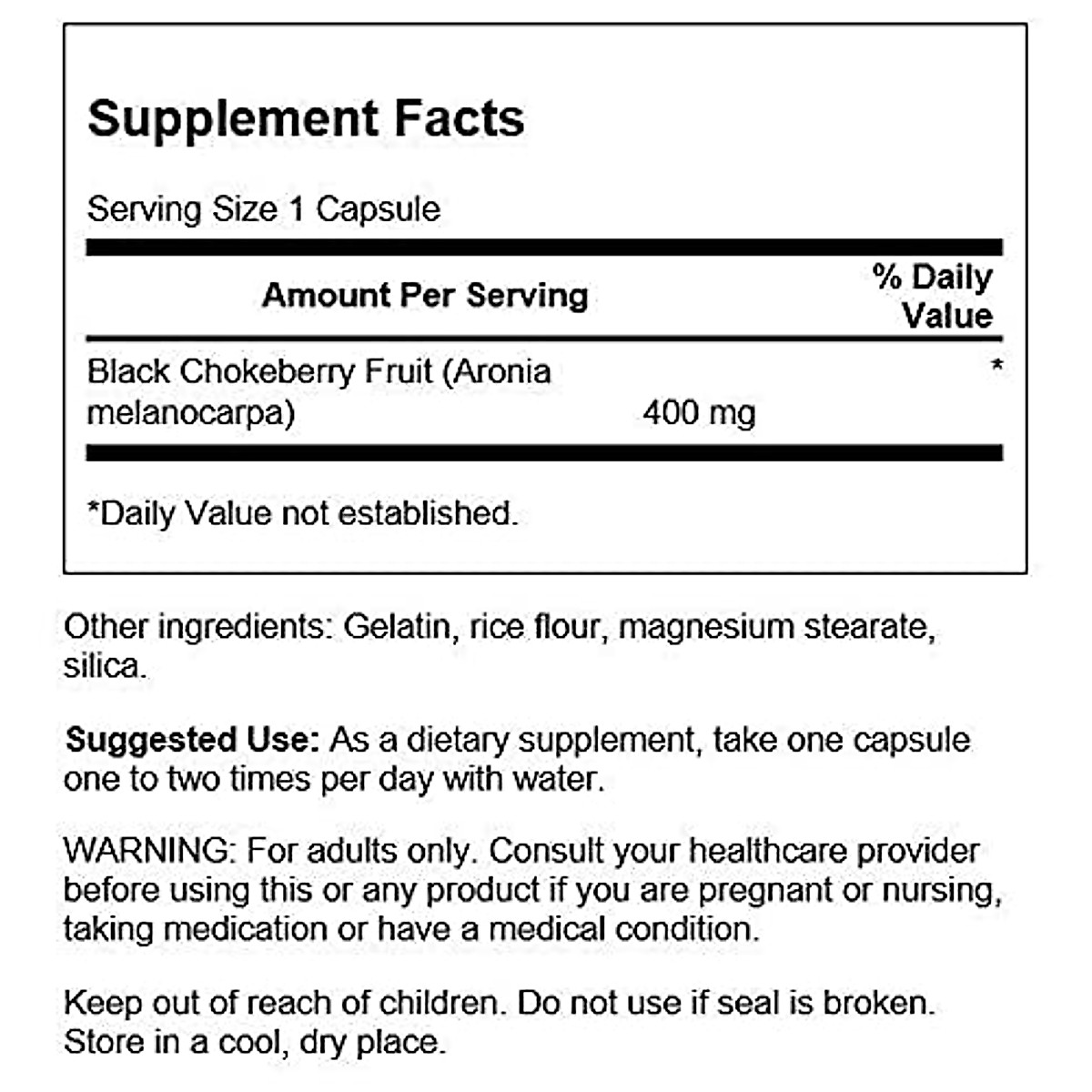 Swanson Full Spectrum Aronia (Chokeberry) 400 Milligrams 60 Capsules (2 Pack)