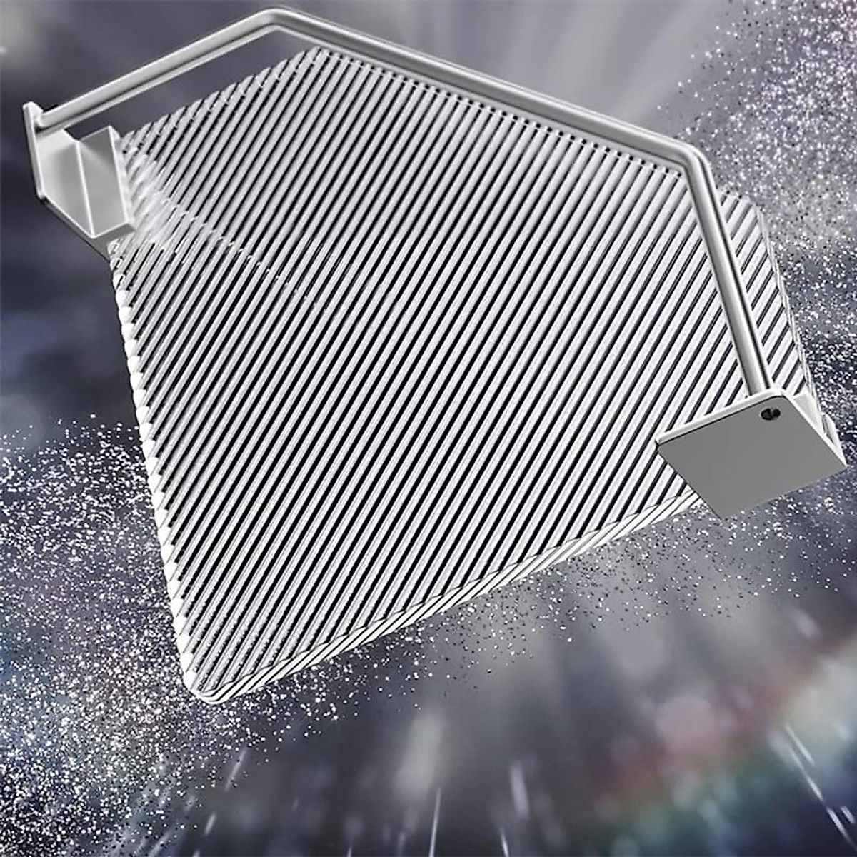 LOPSUM Versatile Acrylic Towel Shelf – 10-Year Warranty Corner Shower Caddy with Easy Installation, Large Capacity, and Triangular Storage Rack for a Clutter-Free Experience, Gun Grey