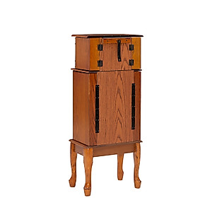 Powell Furniture Powell Jewelry Armoire, Distressed Woodland Oak Black Lining