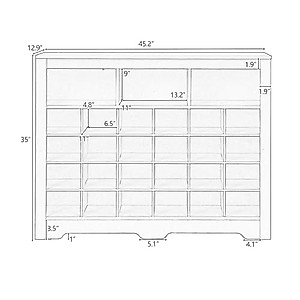 Goohome Sleek Design 24 Shoe Cubby Console, Modern 5-Tier Storage Shoe Cabinet with Curved Base, Versatile Sideboard for Hallway, Bedroom, Living Room, Space-Saving