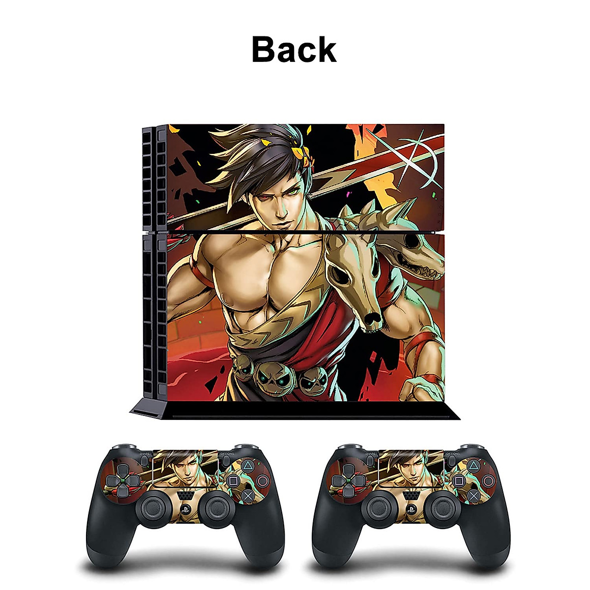 Vinyl Decal Skins for PS4 Console and Controllers- Protective Stickers Cover for PS4 Playstation 4 Console & Two Controllers Accessories -Black