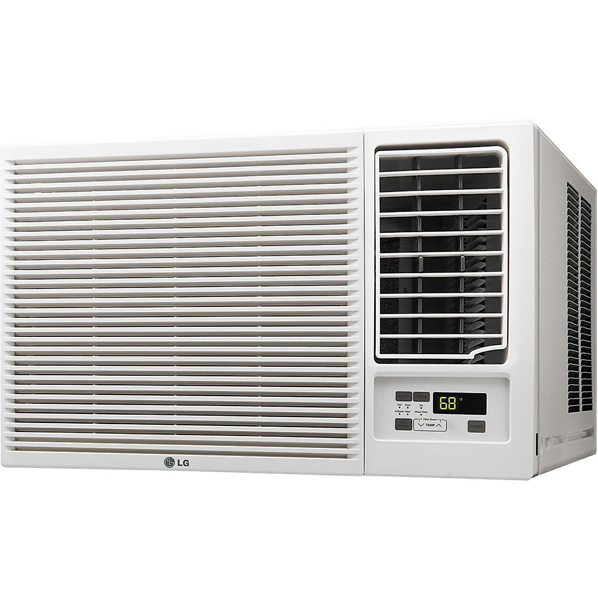 LG 12,000 BTU Window Air Conditioner with Supplemental Heat, Cools 550 Sq.Ft. (22' x 25' Room Size), Electronic Controls with Remote, 2 Cooling, Heating & Fan Speeds, Slide In-Out Chassis, 230/208V