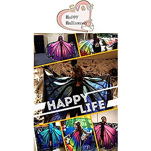 Shireake Baby Halloween/Party Prop Soft Fabric Butterfly Wings Shawl Fairy Ladies Nymph Pixie Costume Accessory … (168x135CM, Star sky)