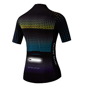Summer Cycling Jerseys Women, Polyester Shirts Breathable Quick Dry MTB Jerseys Outdoor Sportswear Girl Bicycle Tops