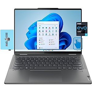 Lenovo Yoga 7i 2-in-1 Laptop 14.0" Touchscreen IPS 2.2K (10-Core i5-1335U Intel Evo Platform, 16GB LPDDR5, 512GB M.2 SSD, Backlit KYB, FP Reader, Thunderbolt 4, WiFi 6E, Win 11P) w/Dockztorm Hub