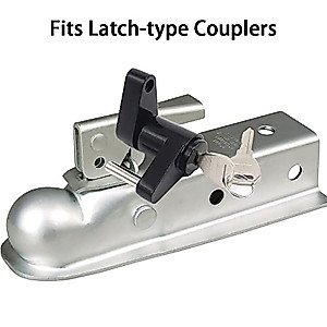 scottchen PRO Trailer Hitch Coupler Lock, Black Dia 1/4 Inch Tongue Lock pin,3/4 Inch Span for Tow Boat AUTO RV Truck Car's Coupler (1 Pack)