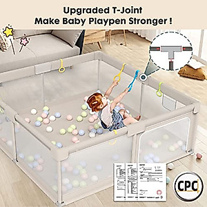 Baby Playpen, Playpen for Babies and Toddlers, Extra Large Playpen, Play pens for Babies and Toddlers (59 * 59inch playpen Without mat)