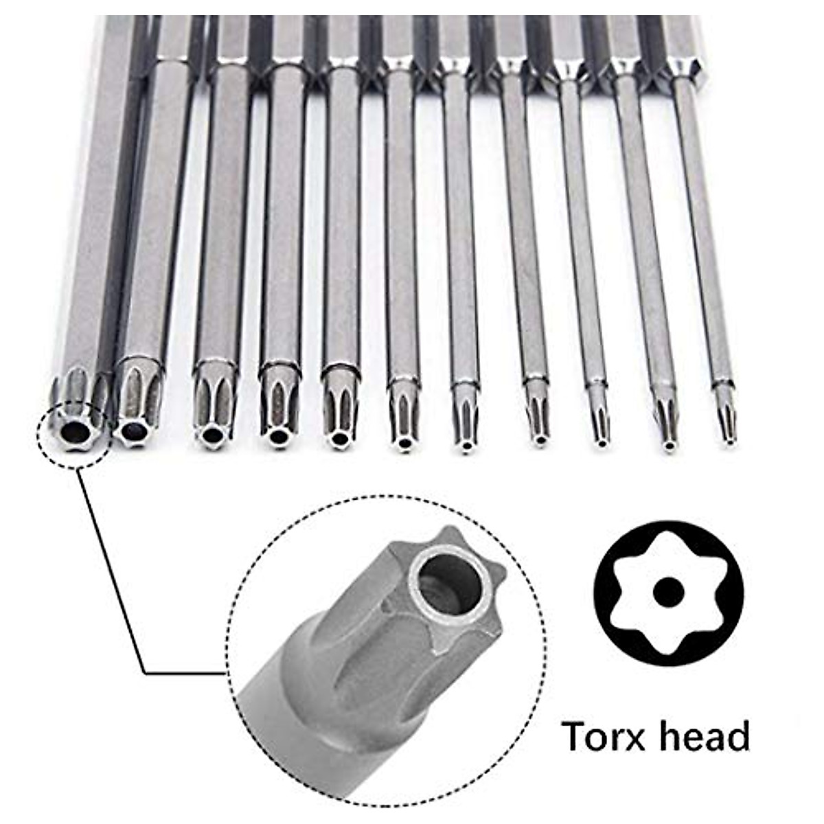 aiyun 11-Piece Torx Security Bit Set, S2 Steel Magnetic Security Screwdriver Set 3 Inch Star Screwdriver for Shark Vacuum T6-T40 (75mm Length)