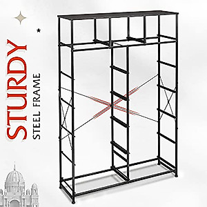 WLIVE Tall Dresser for Bedroom with 13 Drawers, Storage Dresser Organizer Unit, Fabric Dresser for Bedroom, Closet, Nursery, Chest of Drawers with Fabric Bins, Steel Frame, Wood Top, Dark Grey