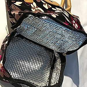 TempaMate Women's Insulated Lunch Tote, Flowers On Pink, One Size