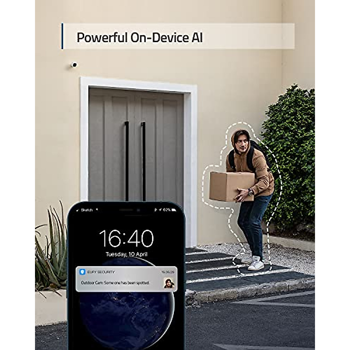 eufy security S210 Outdoor Cam, All-in-One Outdoor Security Camera with 2K Resolution, Spotlight, Color Night Vision, No Monthly Fees, Wired Camera, Security Camera Outdoor, IP67 Weatherproof